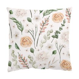 Bilderwelten Dekokissen Aquarell Pflanzen Rosen und Bl&auml;tter