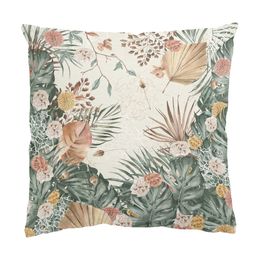 Bilderwelten Dekokissen Aquarell getrocknete Blumen mit Farne