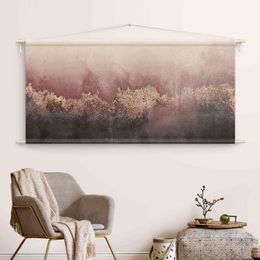 Bilderwelten Wandteppich Goldene D&auml;mmerung Rosa