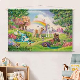 Bilderwelten Wandteppich Animal Club International - Zauberwald mit Einhorn