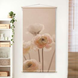 Bilderwelten Wandteppich Zarter Strauch an Rosa Bl&uuml;ten