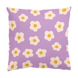 Bilderwelten Dekokissen Retro Blumenwiese in Lila
