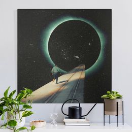 Bilderwelten Leinwandbild originell Fotomontage Kunstdruck bunt - Marathon in der Galaxie - Wandbild XXL Wohnzimmer Schlafzimmer