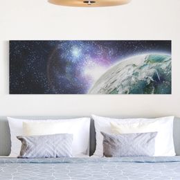 Bilderwelten Leinwandbild - Panorama Galaxy Light