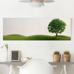 Bilderwelten Leinwandbild - Panorama Gr&uuml;ne Ruhe