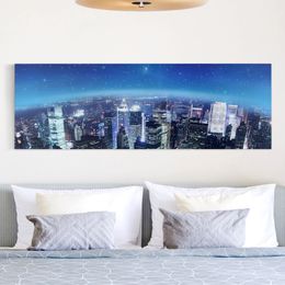 Bilderwelten Leinwandbild - Panorama Illuminated New York