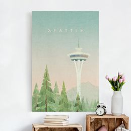 Bilderwelten Leinwandbild Reiseposter - Seattle