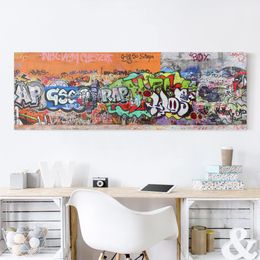 Bilderwelten Leinwandbild - Panorama Graffiti