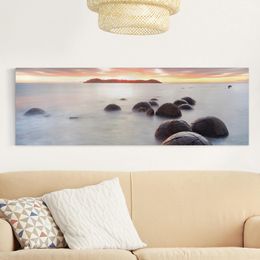Bilderwelten Leinwandbild - Panorama Moeraki Neuseeland