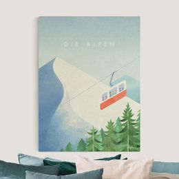 Bilderwelten Leinwandbild Reiseposter - Alpen