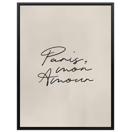Bilderwelten Leinwandbild Spruch Paris mon Amour