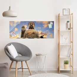 Bilderwelten Glasbild - Panorama Gro&szlig;er Buddha
