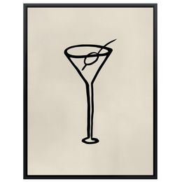 Bilderwelten Leinwandbild Martini mit Olive