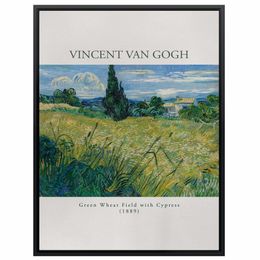 Bilderwelten Leinwandbild Van Gogh - Gr&uuml;ne Weizenfelder mit Zypresse