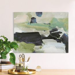Bilderwelten Leinwandbild Farbspiel in Gr&uuml;n und Schwarz