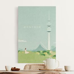 Bilderwelten Leinwandbild Reiseposter - M&uuml;nchen