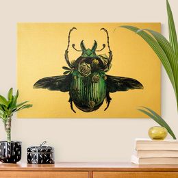 Bilderwelten Leinwandbild Illustration floraler K&auml;fer