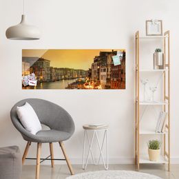 Bilderwelten Glasbild - Panorama Gro&szlig;er Kanal von Venedig