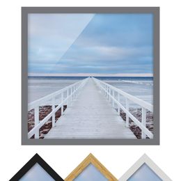 Bilderwelten Bild mit Rahmen - Quadrat Br&uuml;cke in Schweden