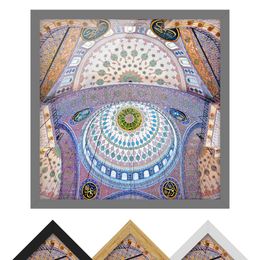 Bilderwelten Bild mit Rahmen - Quadrat Blaue Moschee in Istanbul