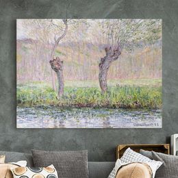 Bilderwelten Leinwandbild - Querformat Claude Monet - Weidenb&auml;ume Fr&uuml;hling