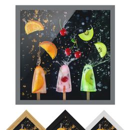 Bilderwelten Bild mit Rahmen - Quadrat Eis am Stiel