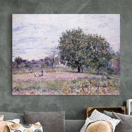 Bilderwelten Leinwandbild - Querformat Alfred Sisley - Walnussb&auml;ume im Abendlicht