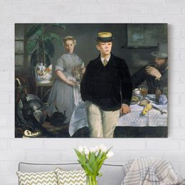 Bilderwelten Leinwandbild - Querformat Edouard Manet - Fr&uuml;hst&uuml;ck im Atelier