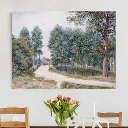 Bilderwelten Leinwandbild - Querformat Alfred Sisley - Die Stra&szlig;e nach Saint-Mammes