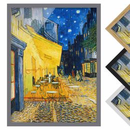 Bilderwelten Bild mit Rahmen - Hochformat Vincent van Gogh - Caf&eacute;-Terrasse in Arles