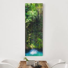 Bilderwelten Leinwandbild - Hochformat H&auml;ngende Wurzeln von Ik-Kil Cenote