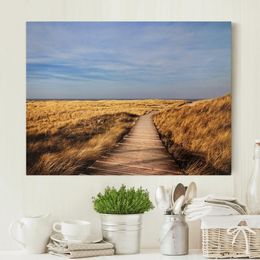 Bilderwelten Leinwandbild - Querformat D&uuml;nenweg auf Sylt