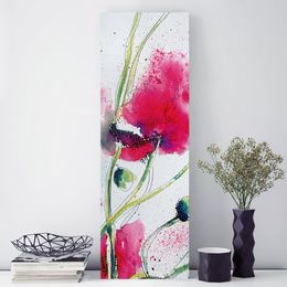 Bilderwelten Leinwandbild - Hochformat Painted Poppies