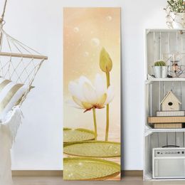 Bilderwelten Leinwandbild - Hochformat Seerosen Zauber