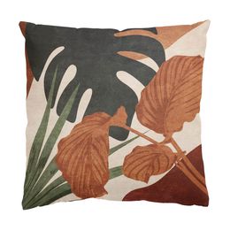 Bilderwelten Dekokissen beige Vintage - Tropische Boho Bl&auml;tter - Pflanzen Sofakissen Bezug & F&uuml;llung in 40x40 50x50 60x60