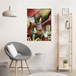 Bilderwelten Glasbild - Hochformat Paul Klee - Zerst&ouml;rtes Dorf