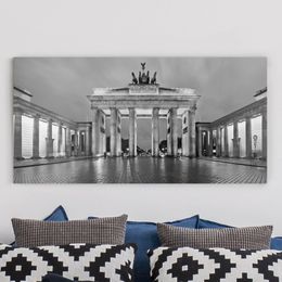 Bilderwelten Leinwandbild - Querformat Erleuchtetes Brandenburger Tor II