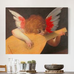 Bilderwelten Leinwandbild - Querformat Rosso Fiorentino - Musizierender Engel