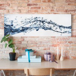 Bilderwelten Leinwandbild - Panorama Water Splash