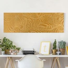 Bilderwelten Leinwandbild - Panorama Zebrastreifen Beige