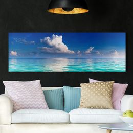 Bilderwelten Leinwandbild - Panorama T&uuml;rkise Lagune