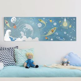 Bilderwelten Leinwandbild - Panorama Buntes Weltraumtreiben