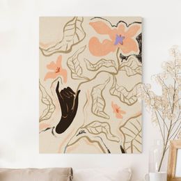 Bilderwelten Leinwandbild Hand mit Blume