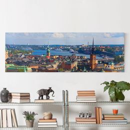 Bilderwelten Leinwandbild - Panorama Stockholm in Schweden