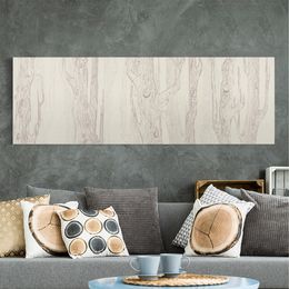 Bilderwelten Leinwandbild - Panorama Wohnwald Weiss-Braun