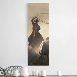Bilderwelten Leinwandbild - Hochformat Cowboys