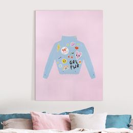 Bilderwelten Leinwandbild Illustration Jeansjacke