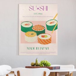 Bilderwelten Leinwandbild Vintageposter - Sushi