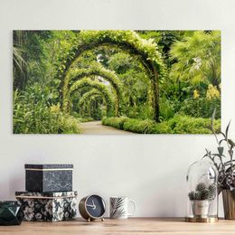 Bilderwelten Leinwandbild Weg durch den botanischen Garten von Singapur