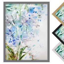 Bilderwelten Bild mit Rahmen - Hochformat Aquarell Blumen Lilien